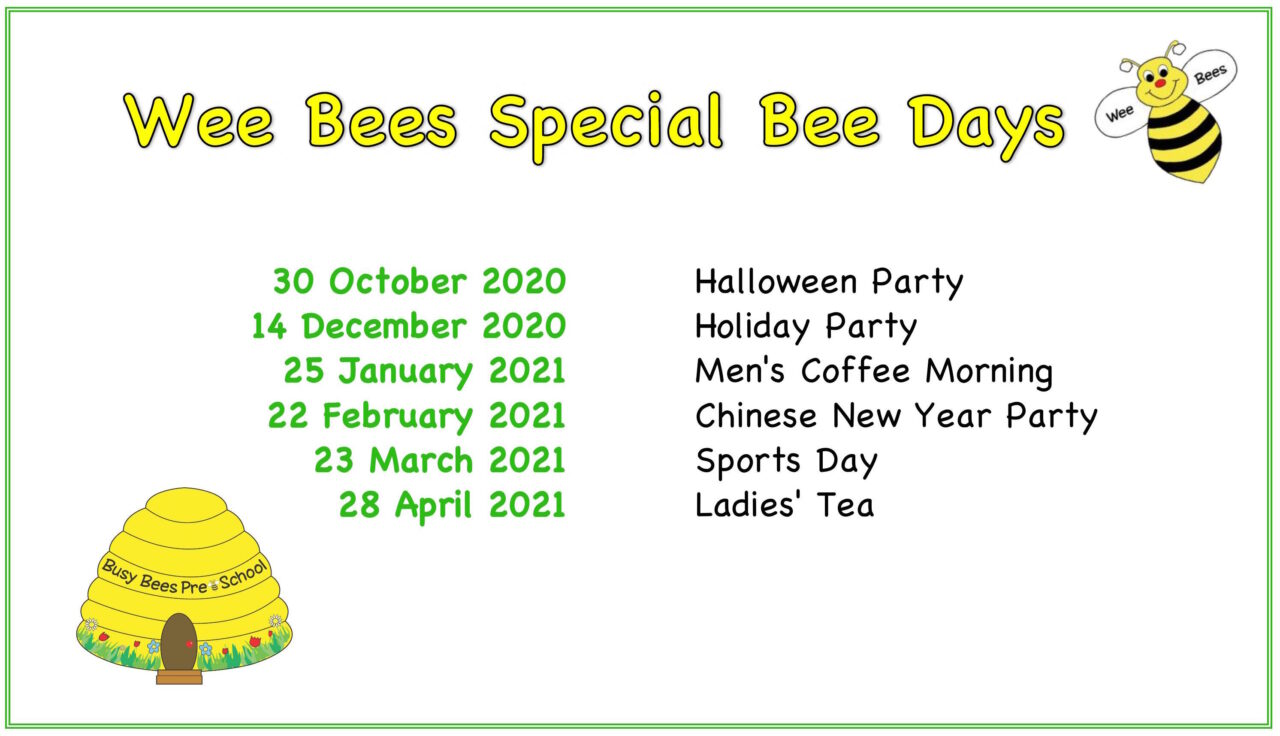 Calendars & Schedules | Busy Bees Pre-School
